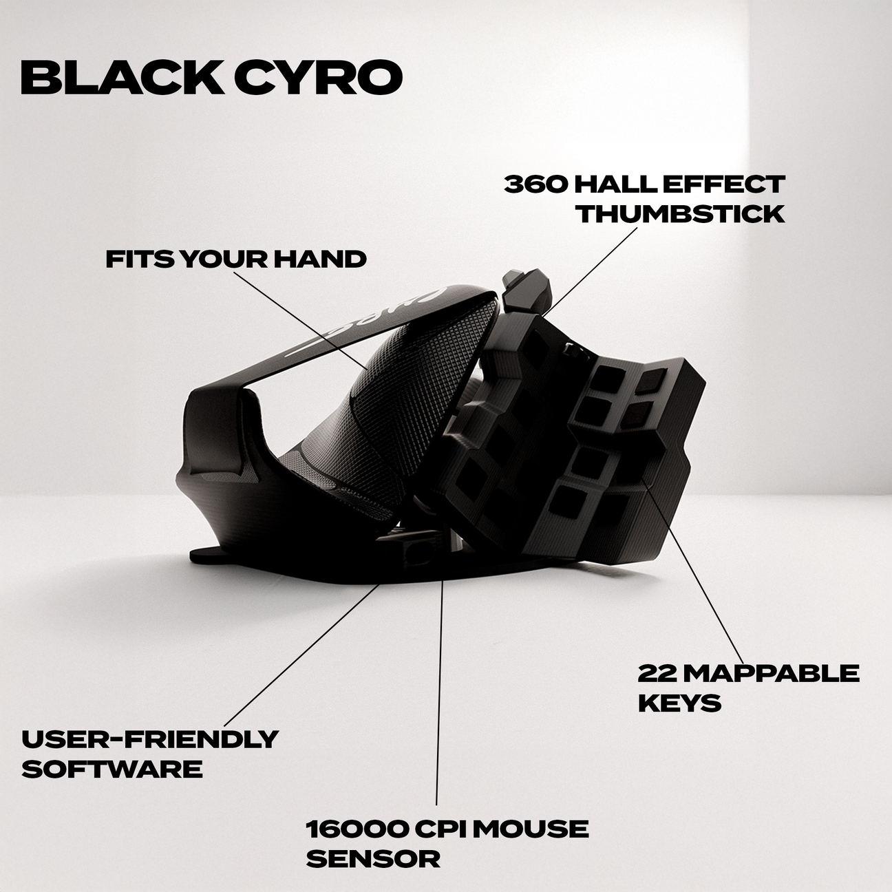 Azeron Cyro - One-Handed Gaming Mouse with Analog Thumbstick